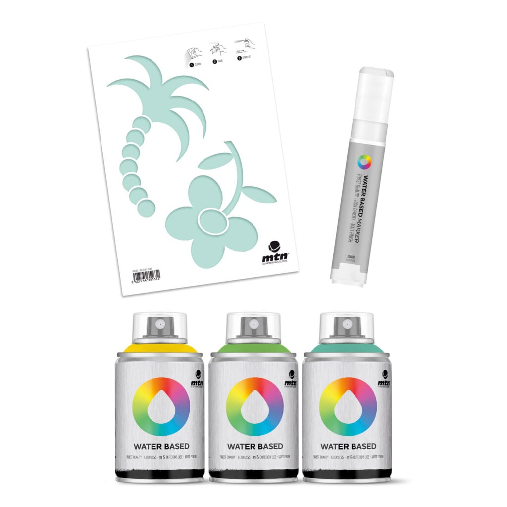 MTN Montana Colors Water Based Spray Paint 100ml Stencil and Marker ...